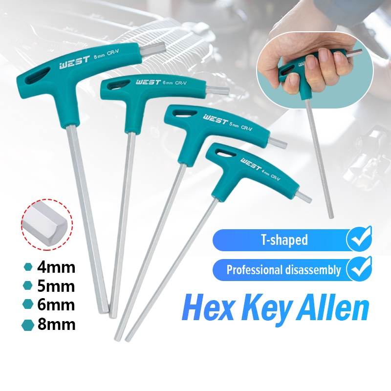 Hex Wrench T-Shaped Rubber Handle Allen Key Hex Wrench Universal ...