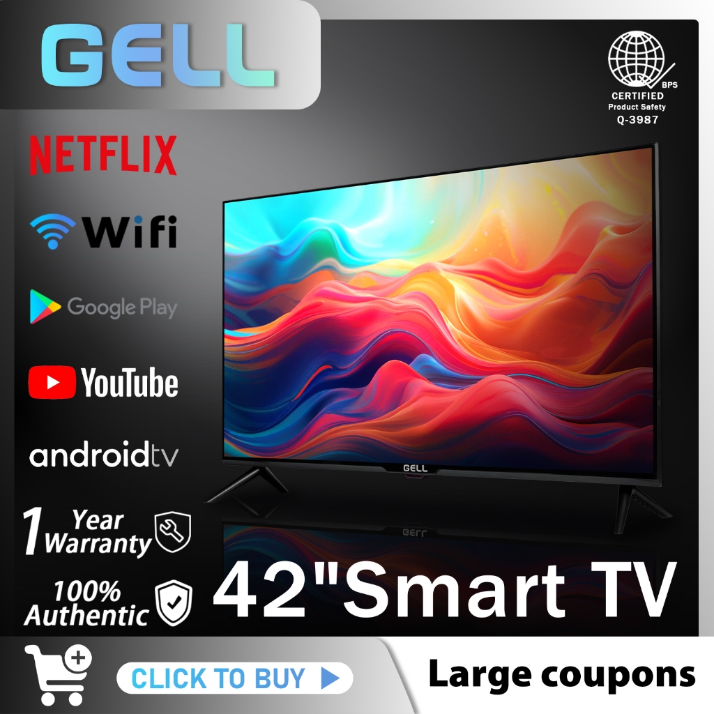 GELL 42 Inch Smart TV 50 Inches Android Smart LED TV FHD Multiport ...