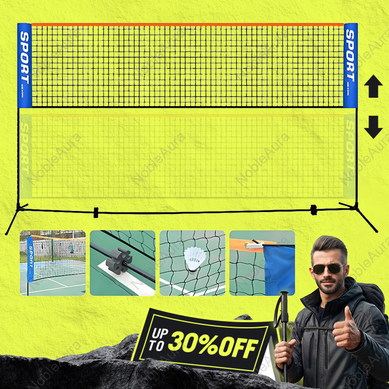 NobleAura Portable Badminton Net Stand Adjustable and Foldable for ...