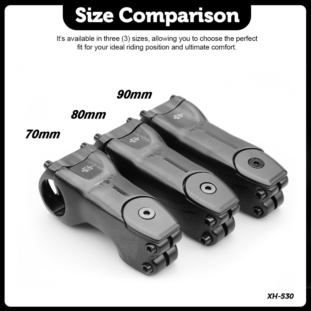 Bike Long Stem Alloy Negative 6° Stem TopCap Cover 70/80/90mm Bicycle ...