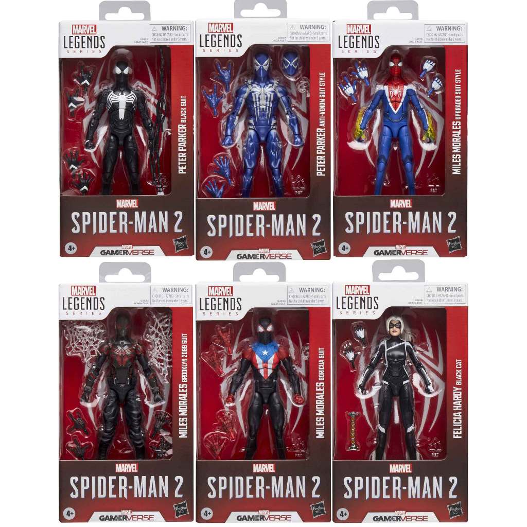 Marvel Legends Spider-Man 2 Gamerverse Wave 1 (Set of 6) MARVEL LEGENDS ...
