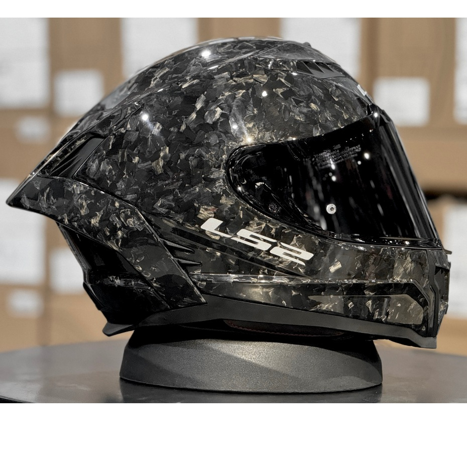 LS2 FF807 Dragon Carbon Full Face Dual Visor Helmet for Motorcycle with ...
