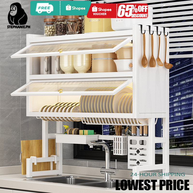 Dish Rack Kitchen Sink Organize Kitchen Organizer Metallic Dish Cabinet ...