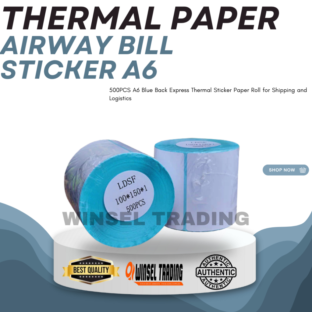 Thermal Paper Label Sticker Air Way Bill A6 100x150 (500 Sheets) for ...
