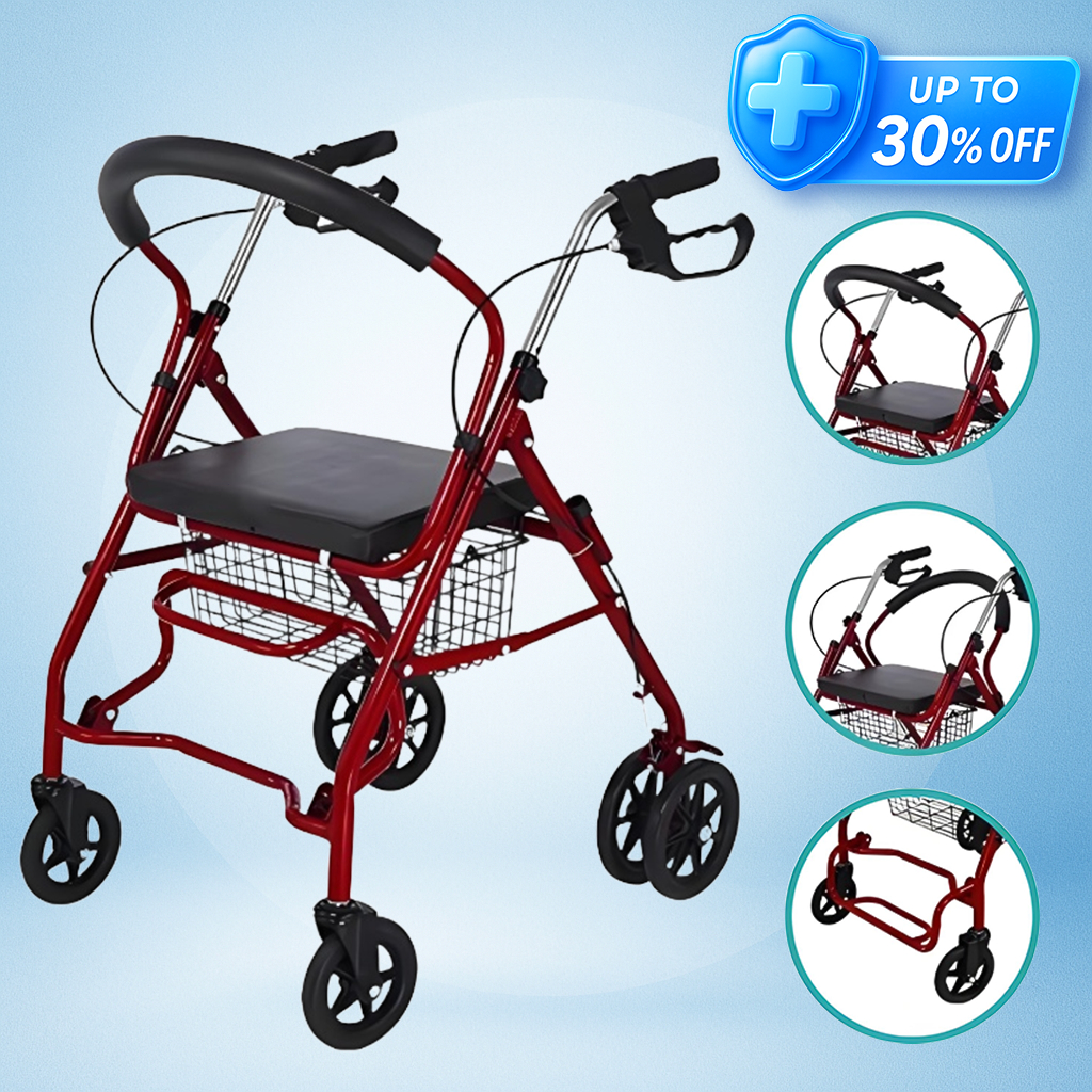 RestoreCare Medical Rollator Walker Portable Wheelchair For Adult ...