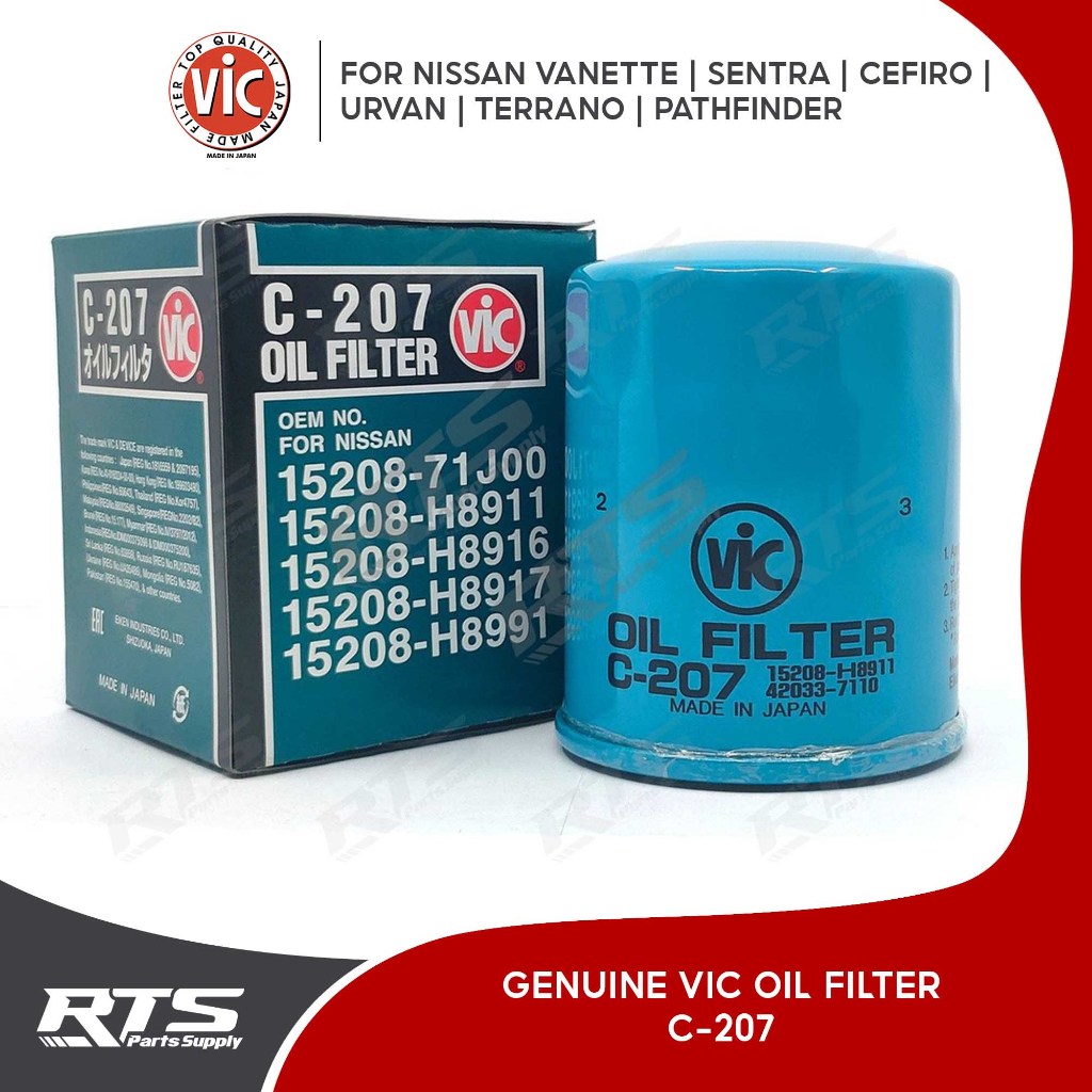 VIC Oil Filter C207 for Nissan Vanette Sentra Cefiro Urvan Terrano ...