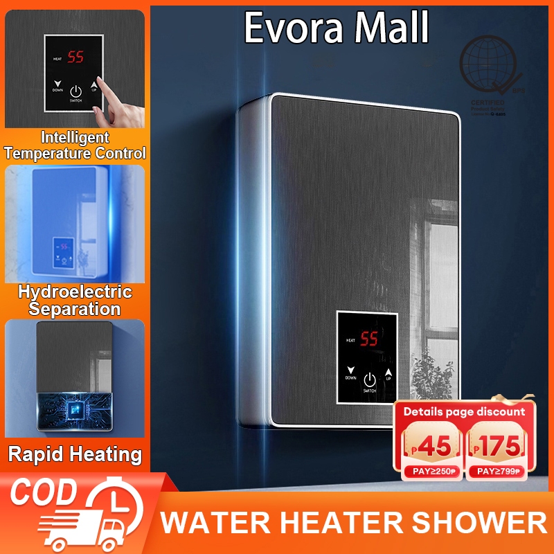 Evora 6500W Modern LCD Water Heater Shower Inverter Electric Hot And ...