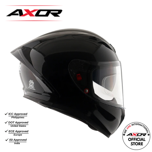 AXOR Street Solid Black Full Face Dual Visor Motorcycle Helmet With ...