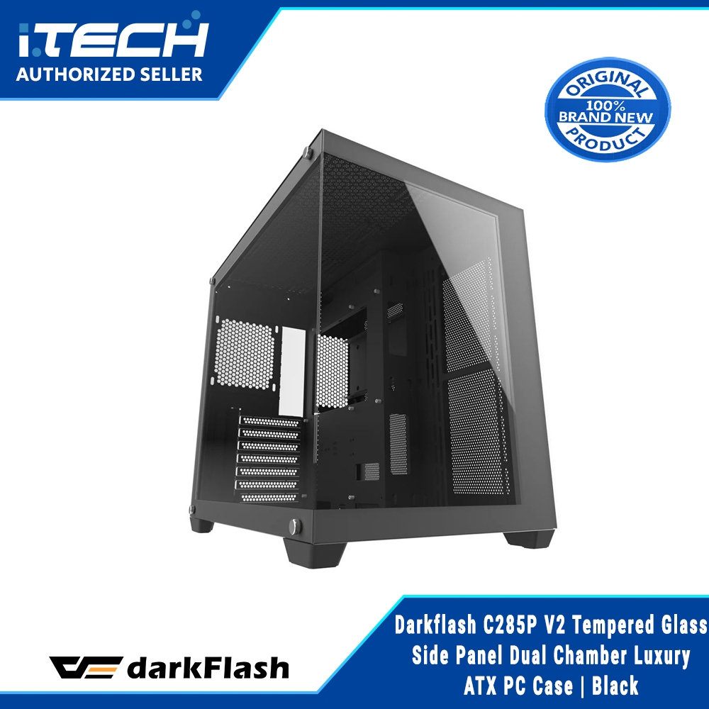 Darkflash C285P V2 Tempered Glass Side Panel Dual Chamber Luxury ATX PC Case | Shopee Philippines