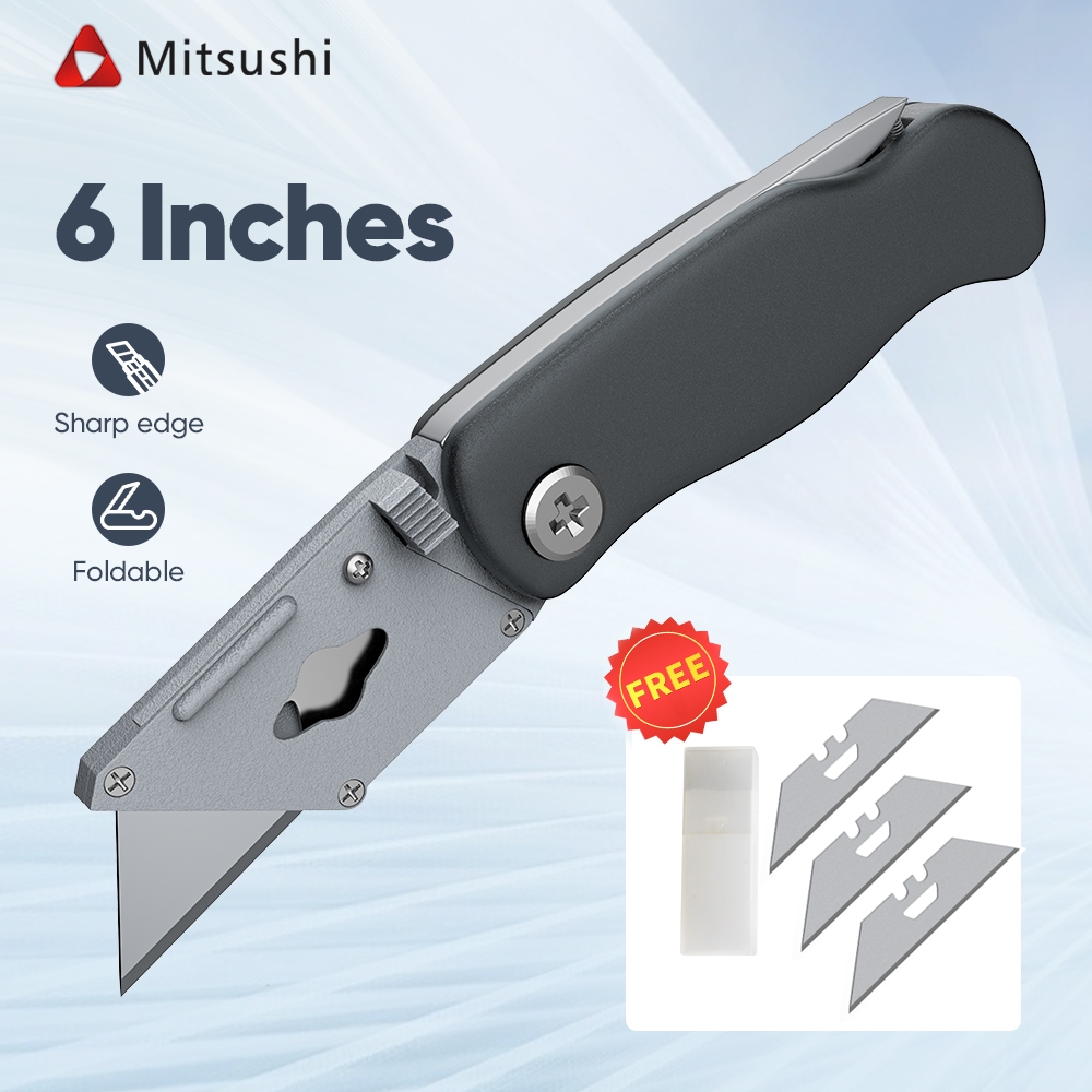 Mitsushi 6inches Foldable Utility Knife Retractable Pocket Knife ...
