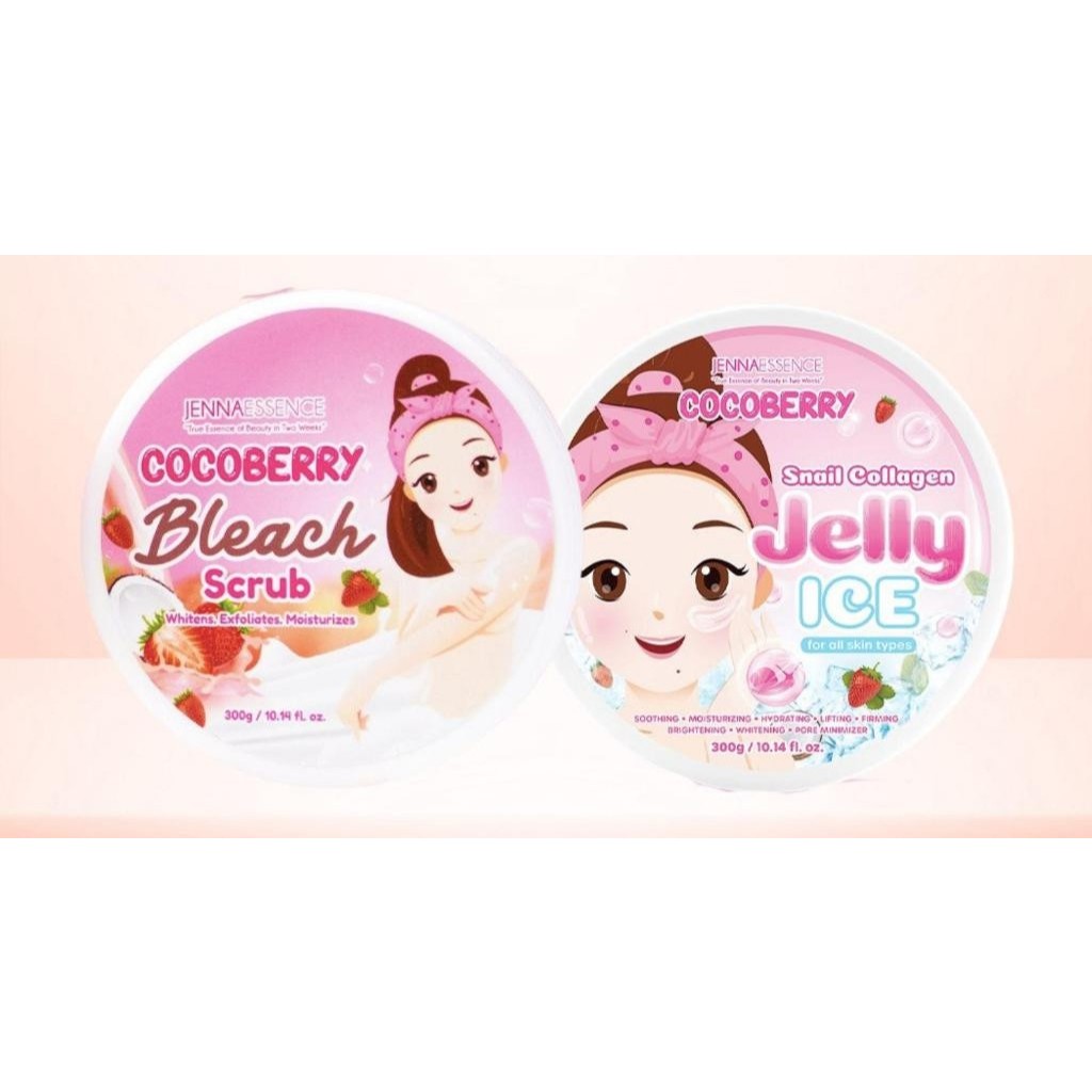 JENNA ESSENCE Cocoberry Bleach Scrub & Snail Collagen Jelly Ice ...