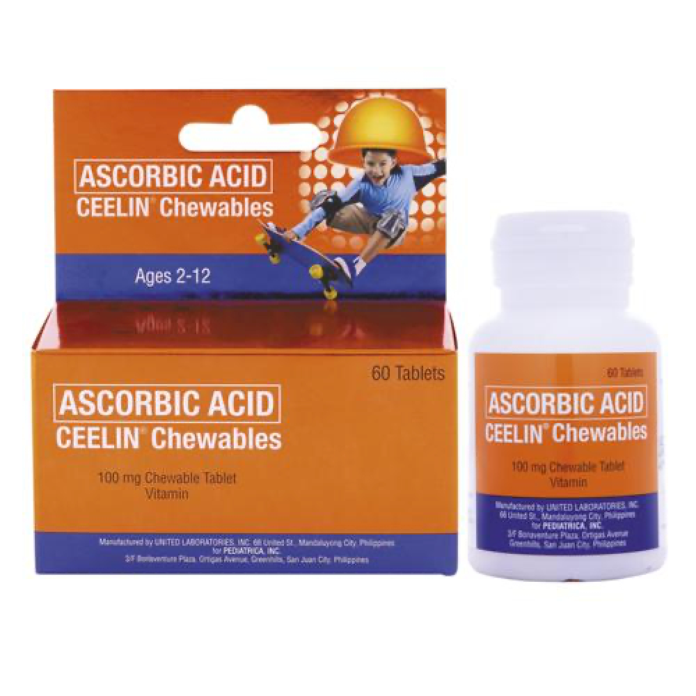 Ceelin Chewables Ascorbic Acid, Bottle of 60 Tablets | Shopee Philippines