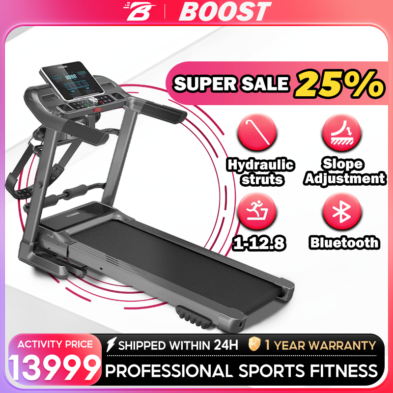 Electric treadmill 4HP 12.8 km/h Knob to adjust speed Bluetooth music ...