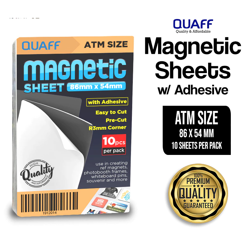 Quaff Magnetic Sheets W/ and W/out Adhesive ATM size 54x86mm (10sheets per order) | Shopee ...