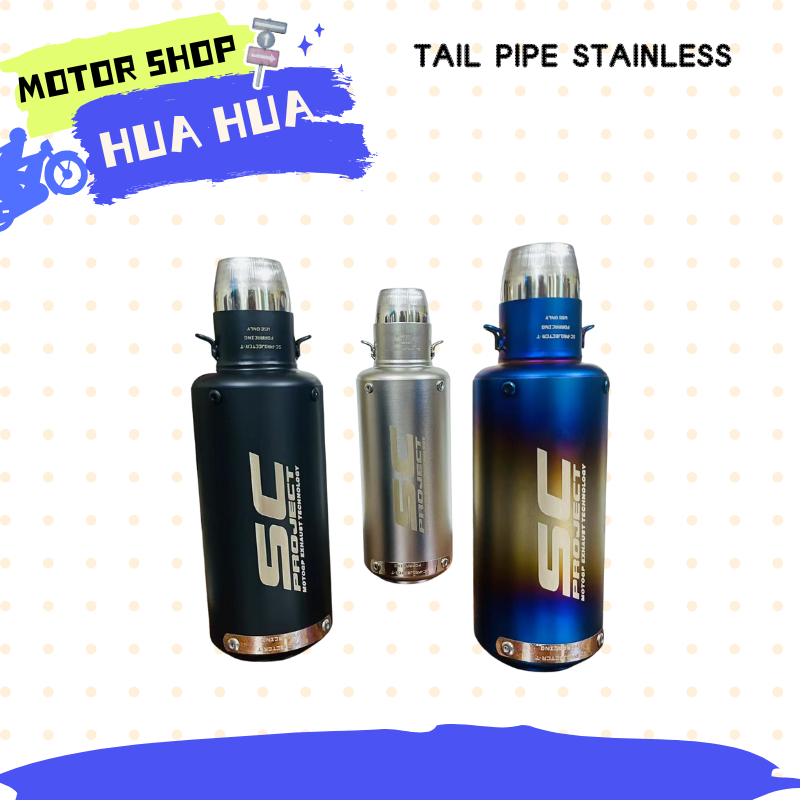 SC Project Canister Exhaust Muffler Tail pipe Stainless | Shopee ...