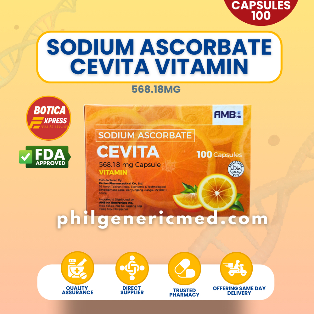 CEVITA SODIUM ASCORBATE 568.18 MG (100 CAPSULE) | Shopee Philippines