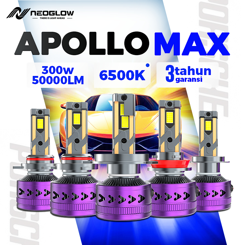 NeoGlow Apollo Max 300W 50000LM 6500K car LED headlight H4 H11 9005 ...