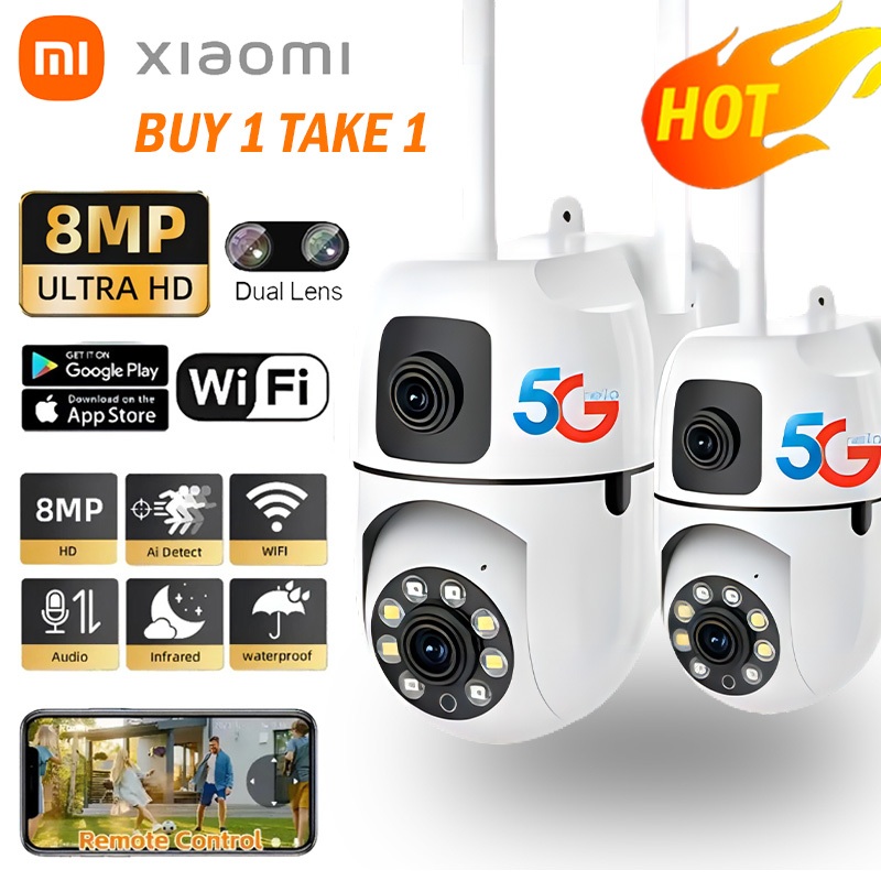 CCTV 4MP Ultra HD Dual-Lens Security Camera with Auto Tracking Two-Way ...