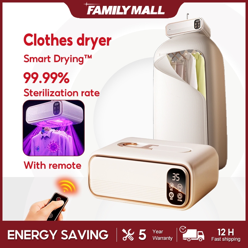 TIXX Portable Auto Dry Dryer Clothes Dryer Smart Dry with Remote ...