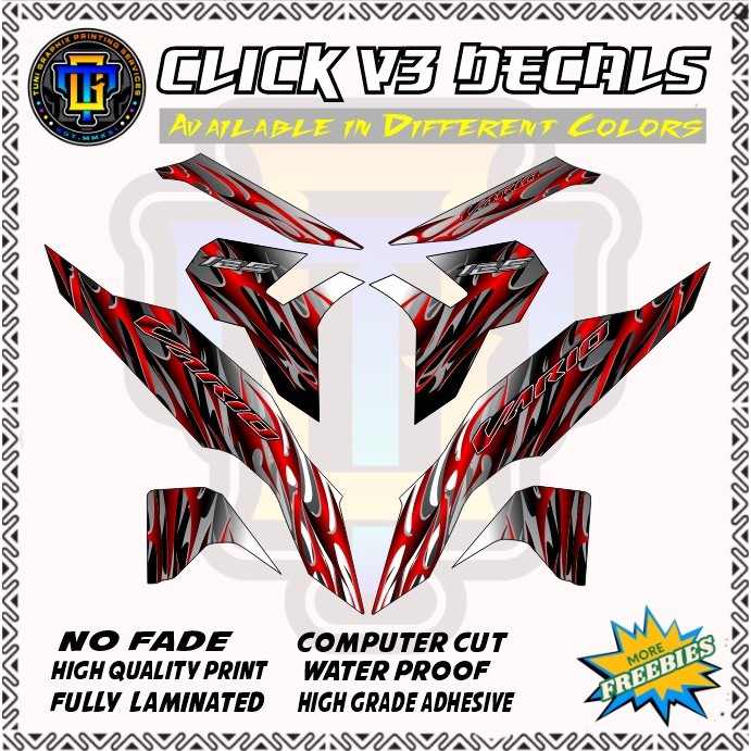 CLICK 125 V3 -V4 VARIO VALINO INDO CONCEPT DECALS - High Quality Print ...