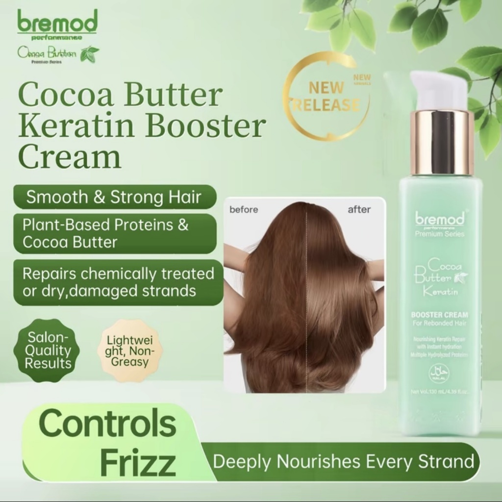 Bremod Premium Booster Cream For Rebonded Hair Cocoa Butter Keratin ...