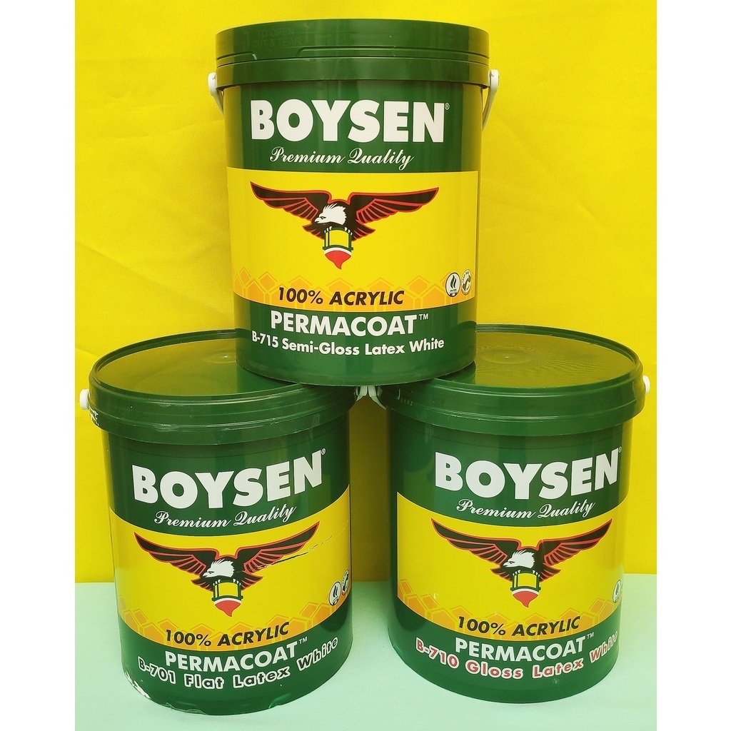 Boysen Permacoat, Flat latex, Gloss latex, Semi-Gloss latex, Masonry ...