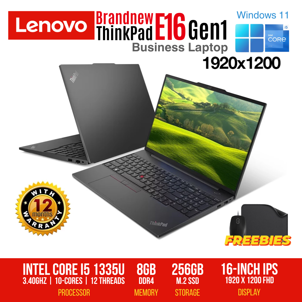 B/N LENOVO THINKPAD E16 G1 | CORE I5 - 13TH GEN | 8GB DDR4 RAM | 256GB ...