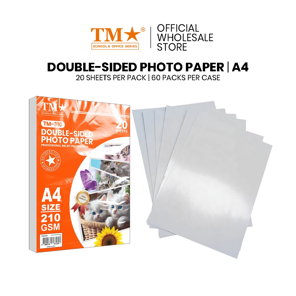 TM | 60 packs Double Sided Photo Paper A4 210 GSM (TM-310) | Shopee ...