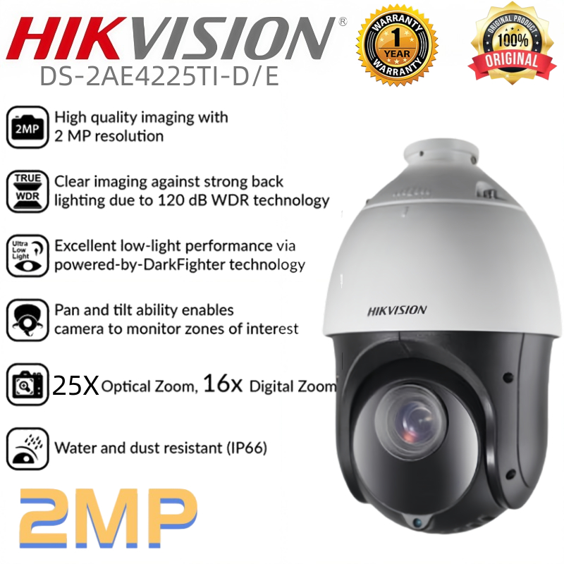 Hikvision CCTV Analog PTZ 4-inch 2 MP 25X Powered by DarkFighter IR ...