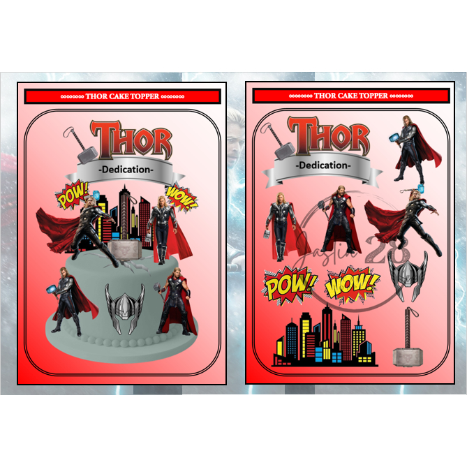 Thor Cake and Cupcakes Topper (Waterproof, Machine cut) | Shopee ...