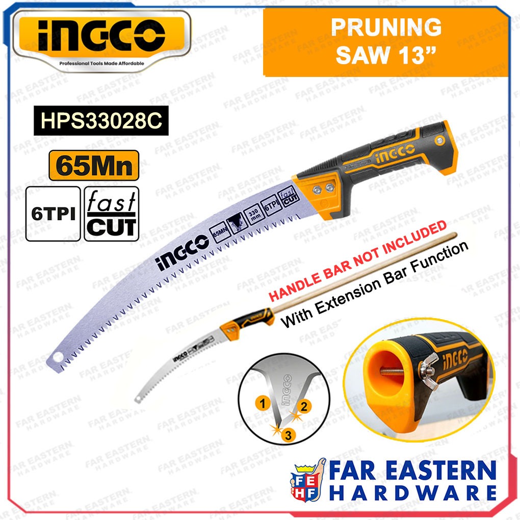 INGCO Pruning Cutting Saw 13" w/ Extension Bar Function 6TPI / 7TPI ...