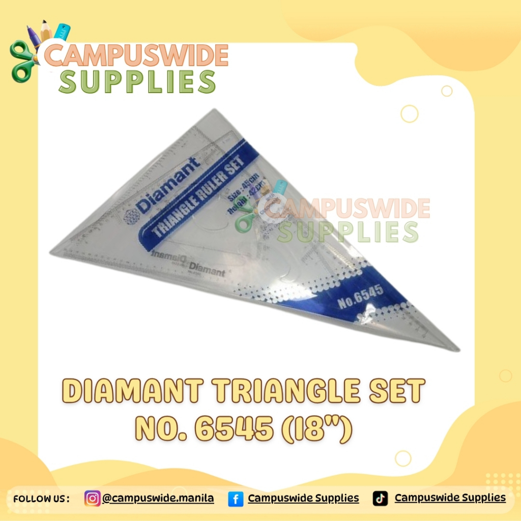 CW - DIAMANT Triangle Ruler Set 18 Inches (Set of 45x45 and 30x60 ...