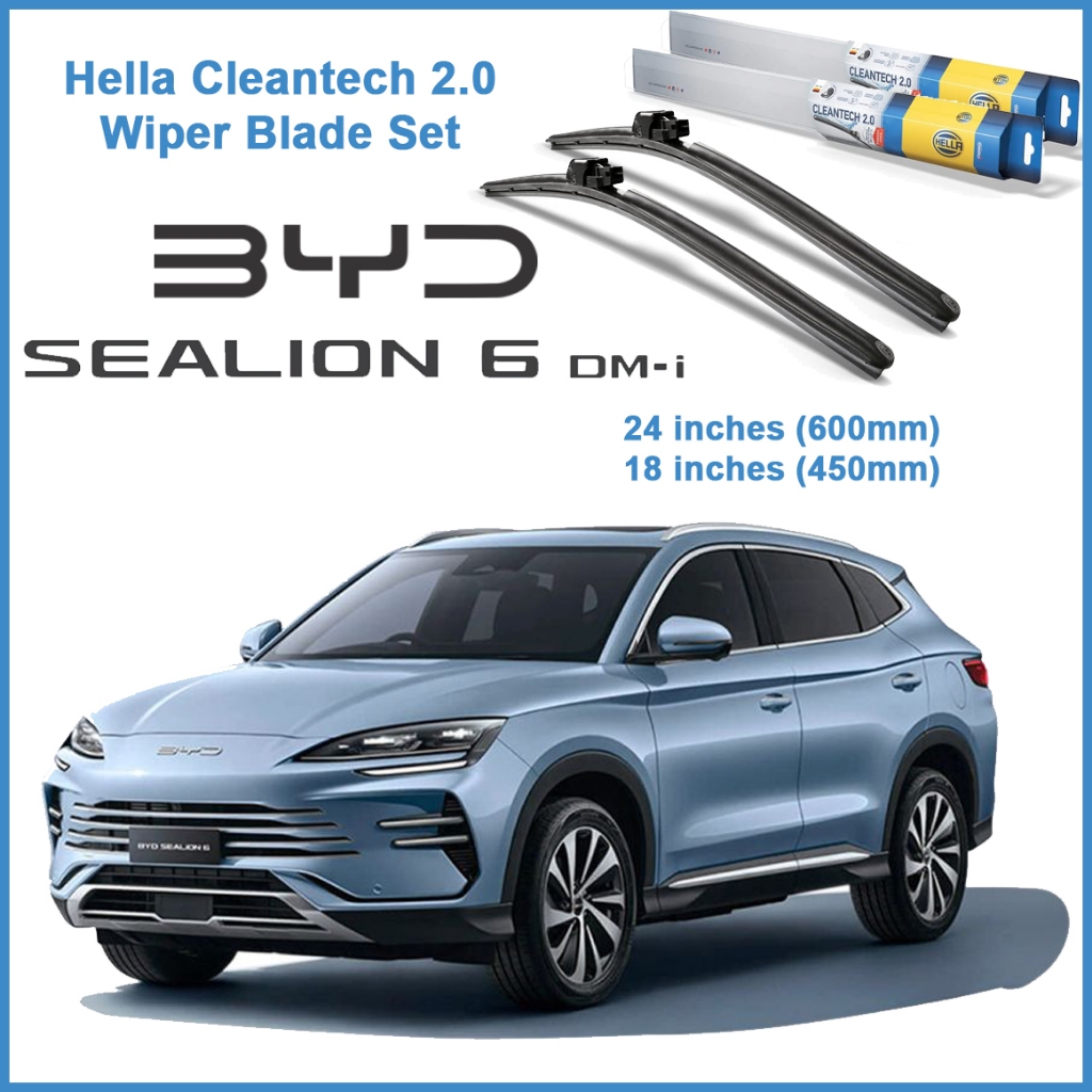 BYD Sealion 6 DM-i SL6 Wiper Blade Set Hella Cleantech 2.0 Front 24 18 ...