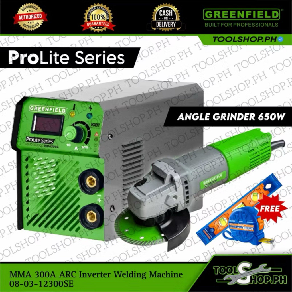 GREENFIELD PROLite Series 300A Inverter ARC Welding Machine w/ FREE ...