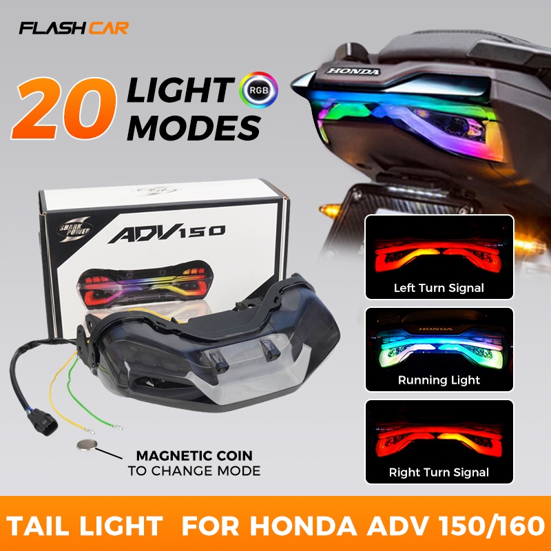 Honda ADV 150/160 Tail Light RGB 20 Modes Motorcycle LED Tail Lamp ...