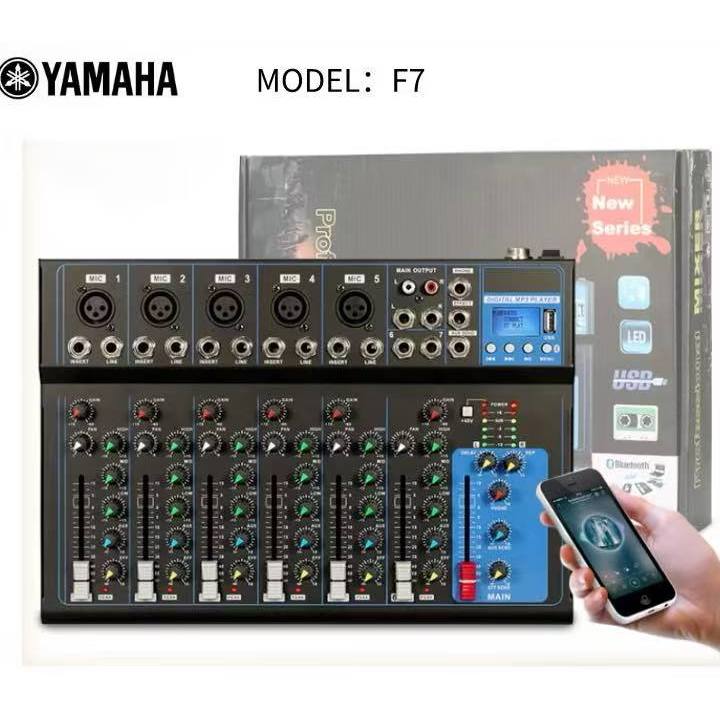 Yamaha F7-USB Audio Mixer Original With Bluetooth USB 7 Channel For DJ ...