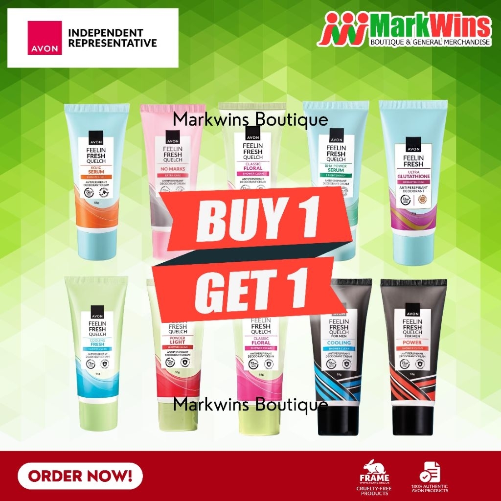 AVON Quelch Feelin Fresh Buy 1 get 1 55ml 2pcs Promo | Shopee Philippines