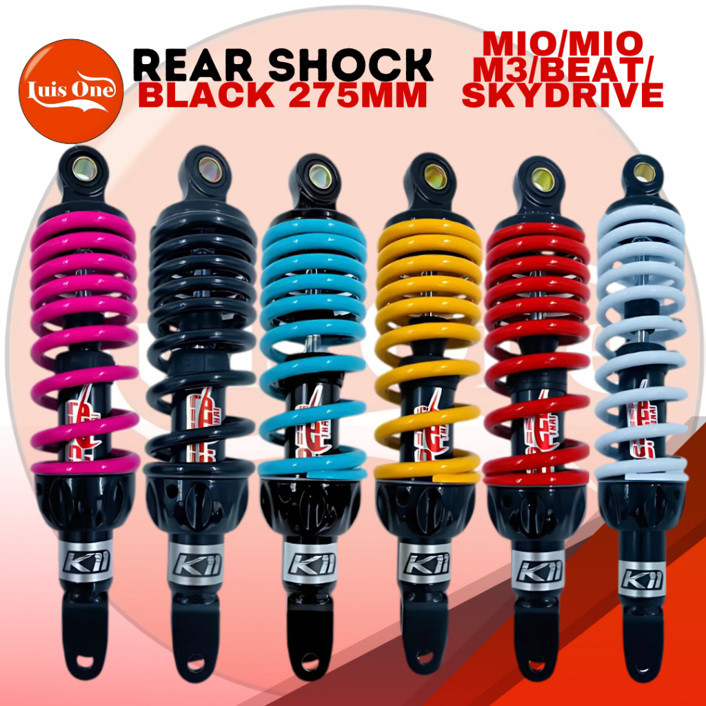MOTORCYCLE SPEED THAI REAR SHOCK 275MM BLACK SERIES FOR MIO / BEAT ...