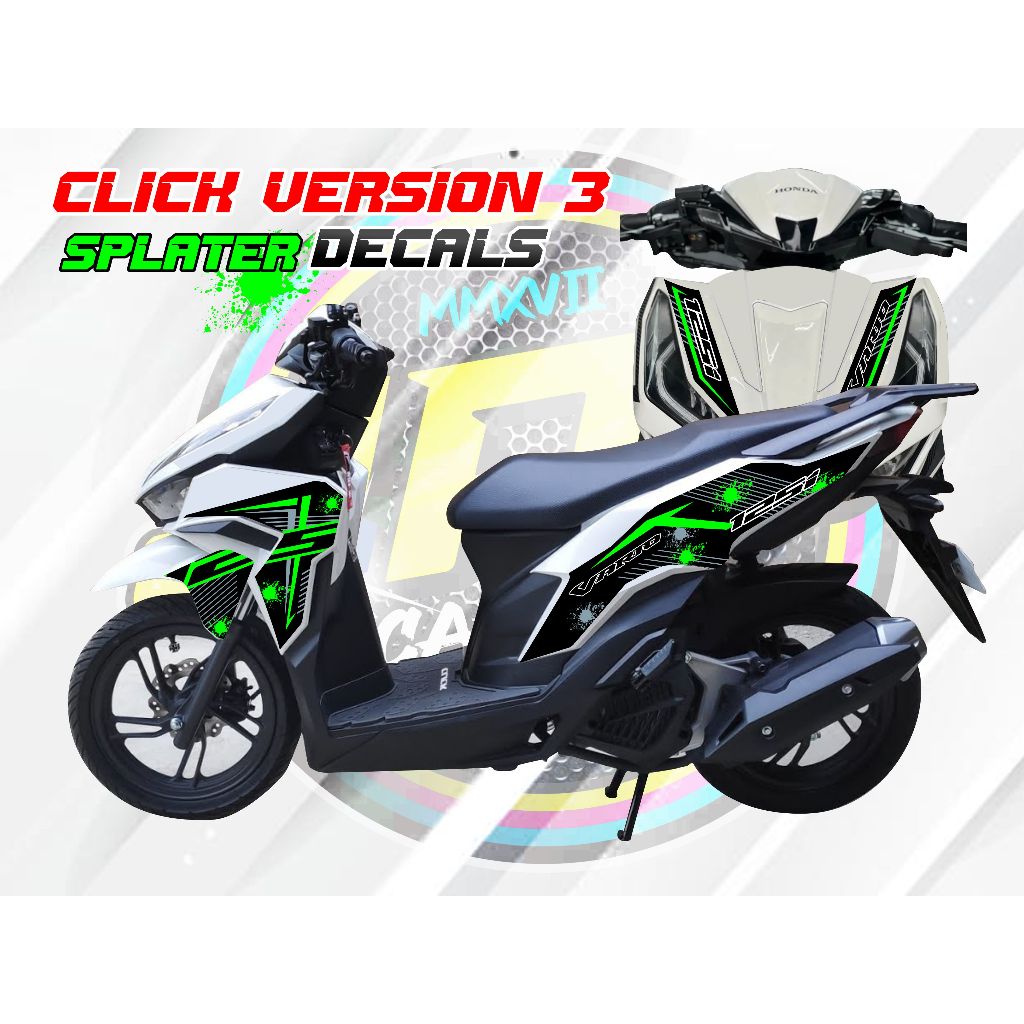 HONDA CLICK VERSION3 SPLATER DECALS - HIGH QUALITY STICKER | Shopee ...