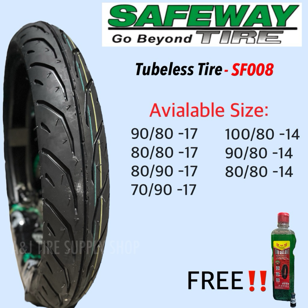 SAFEWAY TIRE 14" & 17" TUBELESS SF008 (FREE Sealant & Pito) | Shopee Philippines