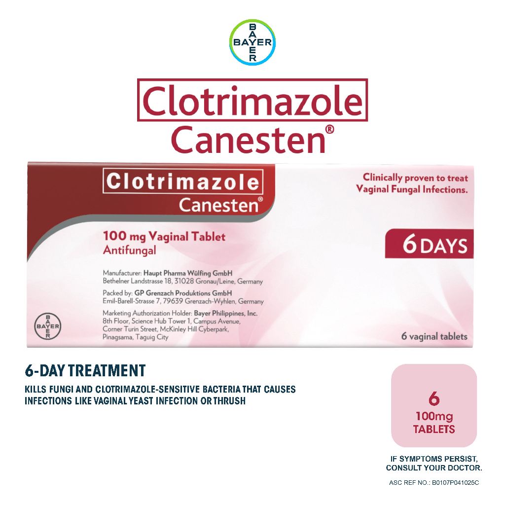 CANESTEN Clotrimazole 100mg Vaginal Tablet 6-day Treatment for Vaginal ...