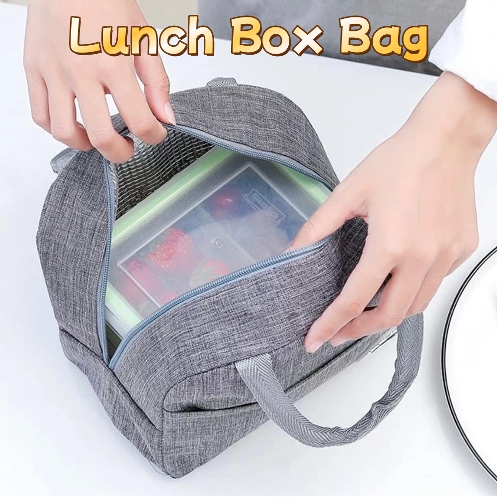 Portable Lunch Box Bag Aluminum Foil Insulation HOT-COLD Lunch Bag ...