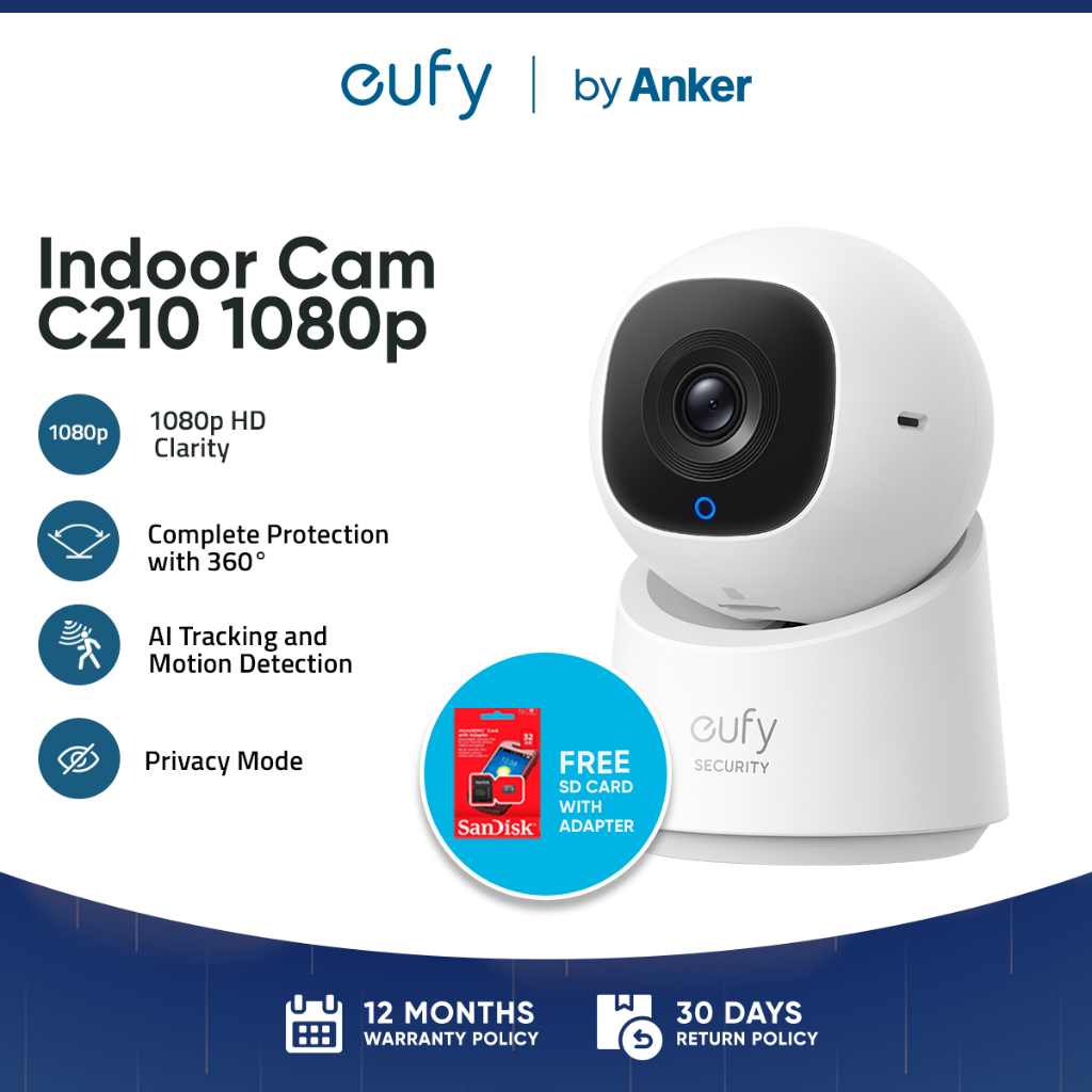 Eufy by Anker Security Indoor Cam C210, 1080p Resolution Security ...