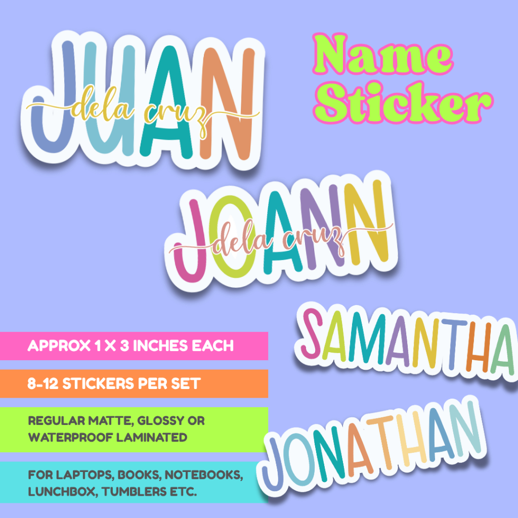 Personalized Name Sticker Pack for Kids & Adults | Labels for Laptop ...
