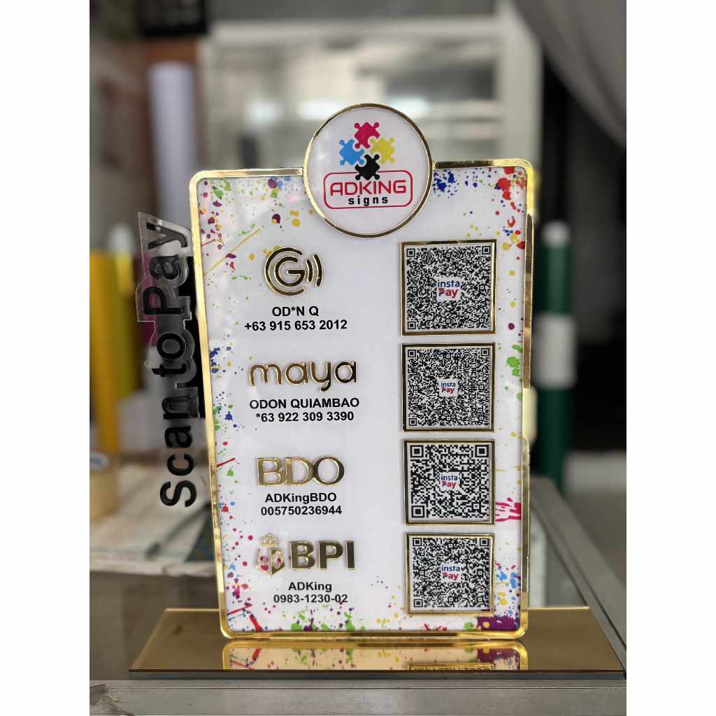 A4SIZE QR STANDEE - ACRYLIC MATERIAL - CAN BE CUSTOMIZED DESIGN ...