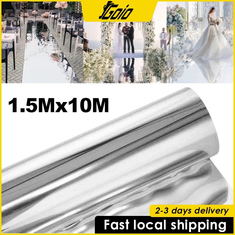 10M Wedding Mirror Carpet Silver Double Sided Silver for T Stage Indoor ...
