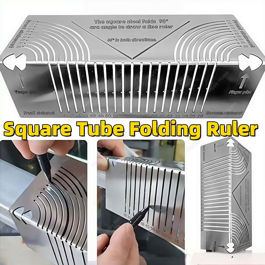 20-65mm Multifunctional Metal Ruler Square Tube Rounded Corners ...