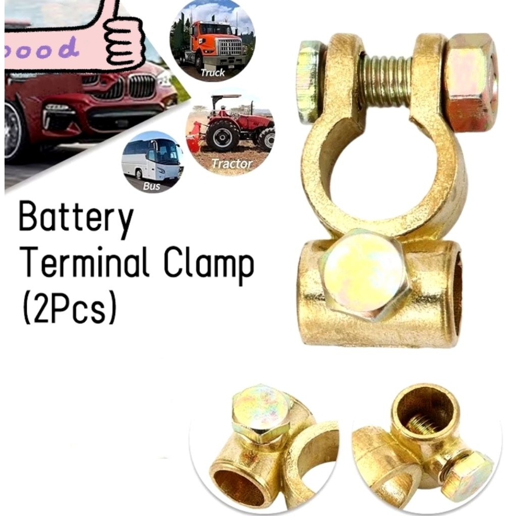 Brass Plated Positive + Negative - Car Vehicle Alloy Battery Terminal ...