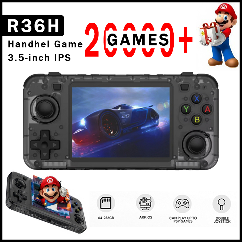 R36H Retro Handheld Video Game Console 3.5 Inch IPS Screen 20000+ Games ...