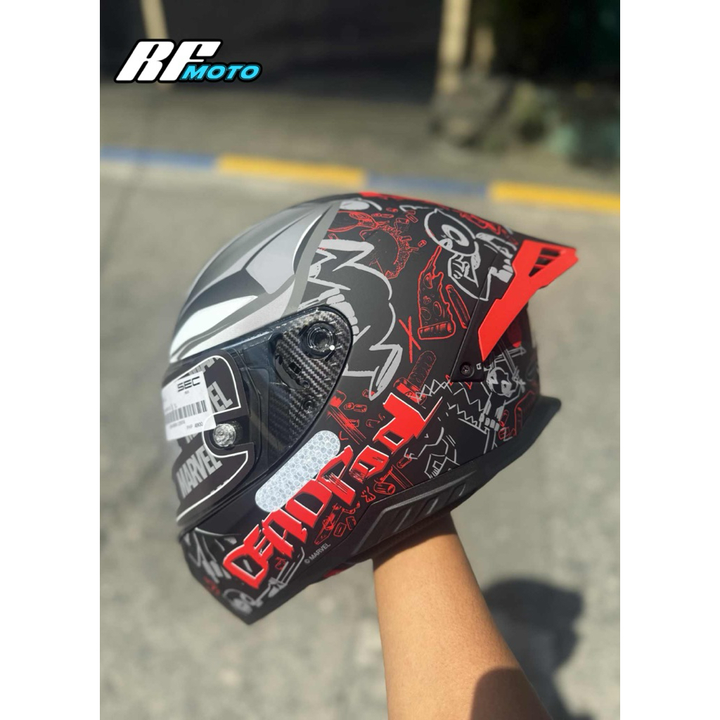 SEC X MESUCA DEADPOOL Full Face Helmet Promo wth Freebies! | Shopee ...